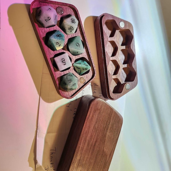 Solid Walnut Dice Box Set | Multiple Dice Options | Handcrafted in USA ...