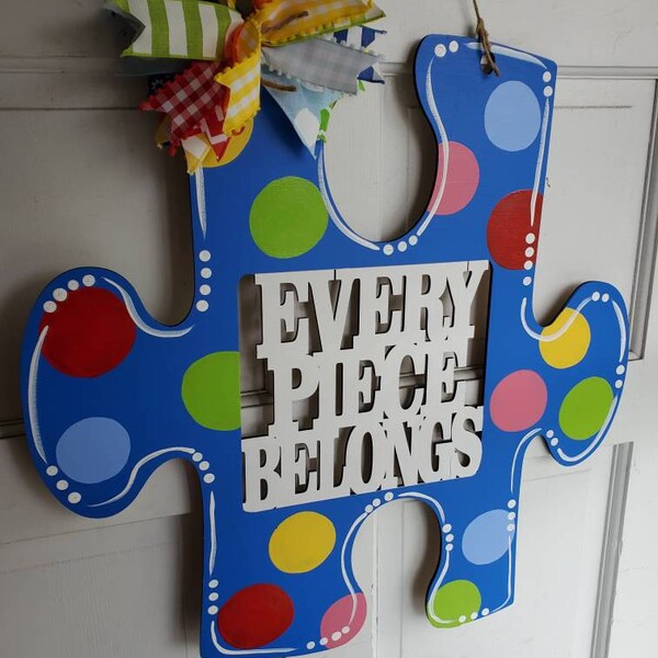 Puzzle Every Piece Belongs Autism Awareness - Etsy