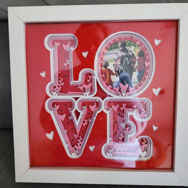 3D Love Shadow Box With Custom Photo, Valentines Day Shadow Box ...