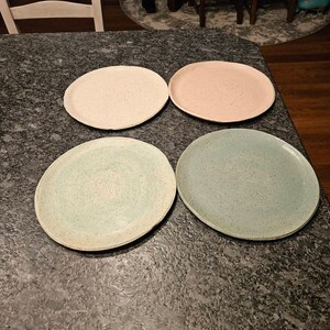 12pc Plates & Bowls Set,rustic Pottery Plates, Very Rustic, Set for 4 ...