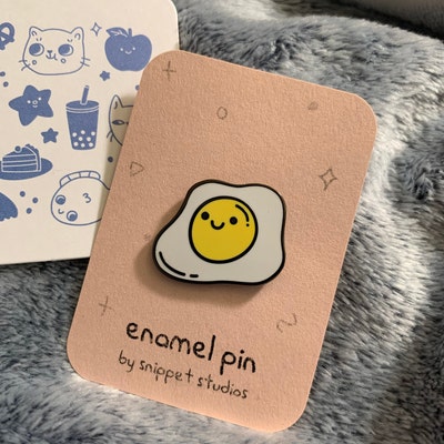 Egg Enamel Pin Cute Hard Enamel Pin Fried Egg Sunny Side up Breakfast ...