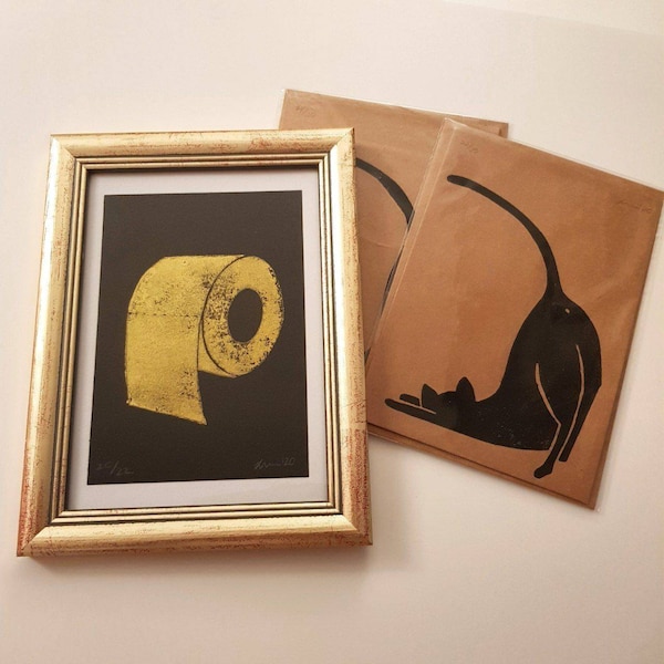 Monkey · Original Linocut · Wall Decoration · Picture · Art Print ...