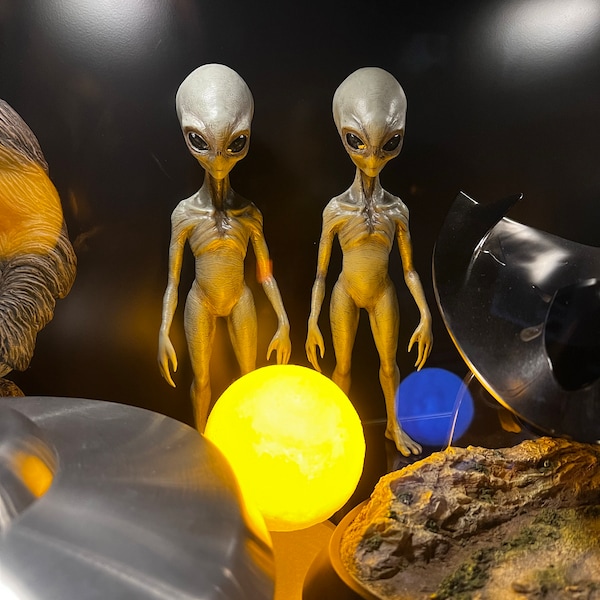 BIG 1/6 Grey Alien Figure Roswell Area 51 S4 UFO Pilot Model Retro Sci ...