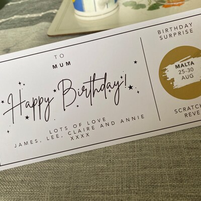Personalised Birthday Scratch Card Gift - Etsy UK