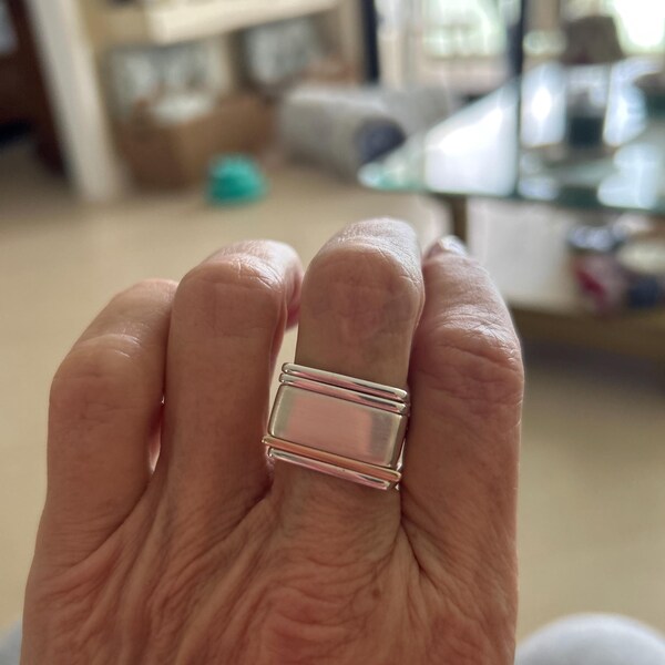 Large Square Ring, Ring Set (2), Chunky Square Ring, Stacking Rings ...