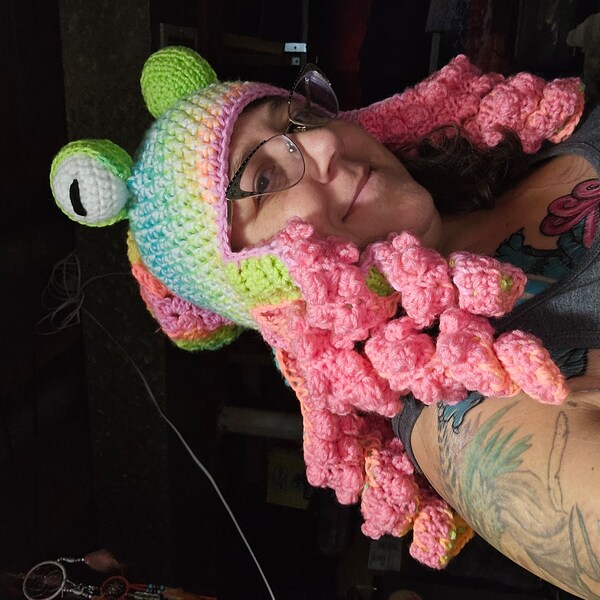 Octopus Hat READY TO SHIP Crochet Octopus Hat Crochet Winter Hat Ooak ...