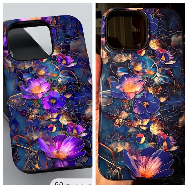 Artisan Stained Glass Orchid Phone Case iPhone 16 15 14 13 12 11 Pro ...