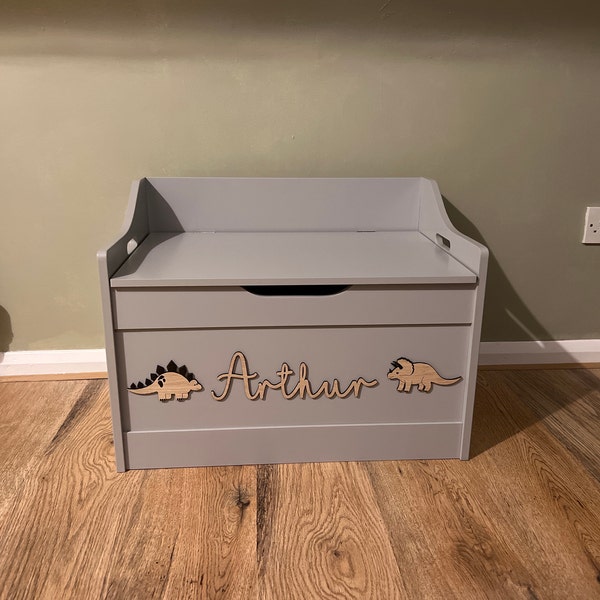Personalised Toy Box - Soft Grey - Etsy UK