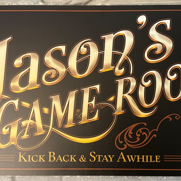 Custom Family Game Room Sign: Personalized Metal or Canvas Art - Etsy