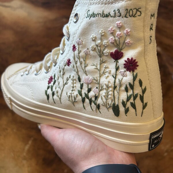 Custom Embroidered Converse High Tops/ Custom Converse Chuck Taylor ...