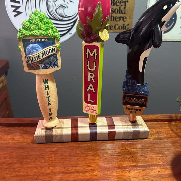 Handmade 6 Tap Handle Stand Base Display Holder Radiata Pine Wood High ...