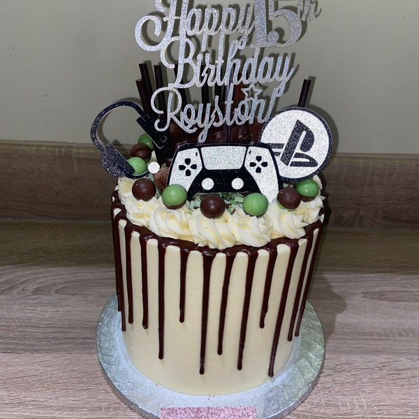 Gaming PS5 Themed Cake Topper Set Controller, Headset, Logo - All ...
