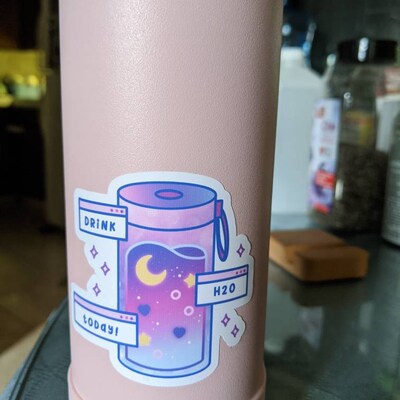 Drink Water Cute Vinyl Sticker - Etsy