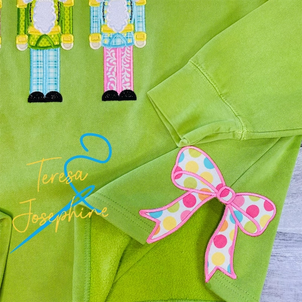 Kinley Bow Satin Stitch Applique Embroidery Design - Bow Applique ...