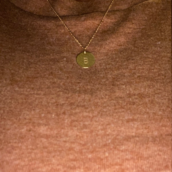Custom Disk Coin Necklace, Personalized Circle Tag for Initials, Dates ...