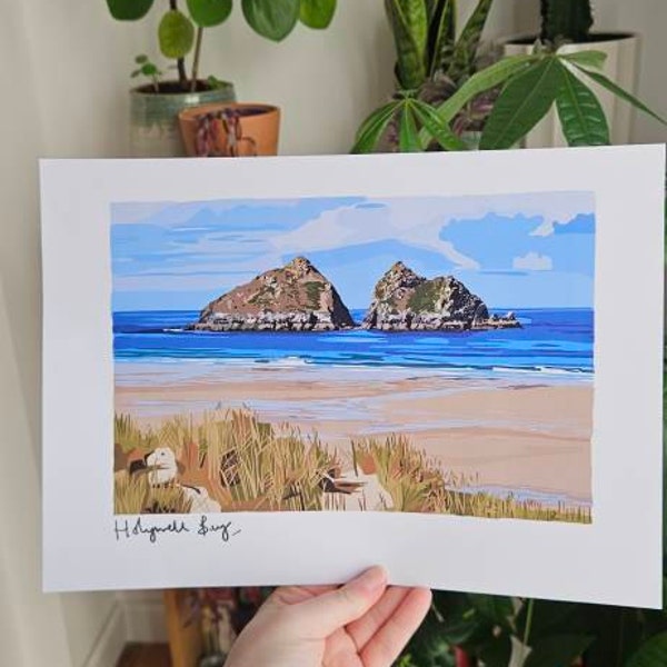 Fistral Beach, VW Van, Cornwall, Camping, Kernow, Sea, Sun, Memento ...