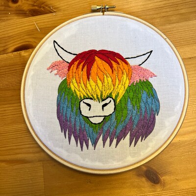 Embroidery Kit Highland Cow Embroidery Kit - Etsy