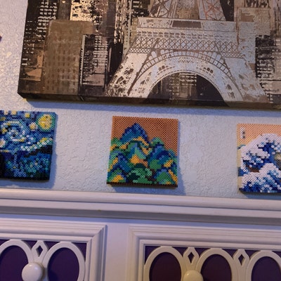 Set of 3 3D Perler Bead Pattern Tutorial Famous Painting, Starry Starry ...