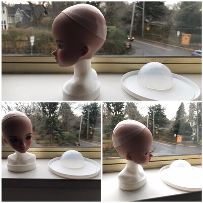 1/8 1/6 1/4 1/3 Head Clear Silicone Wig Cap Protection Cover for BJD ...