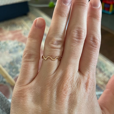 Handmade Ripple Stacking Ring / 14k Gold Filled or Sterling Silver Squiggle Ring - Etsy