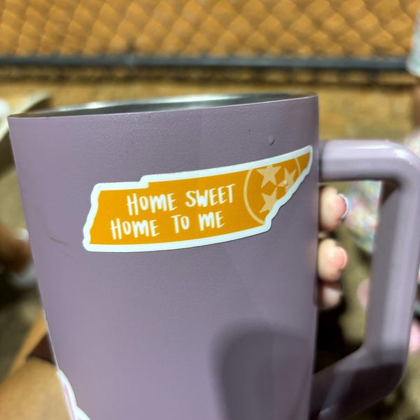 Tennessee Home Sweet Home to Me Waterproof Vinyl Sticker, 3in. and 4in ...