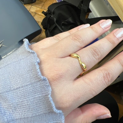 Melted Drip Silver Ring, Liquid Metal Dripping Ring for Women ...