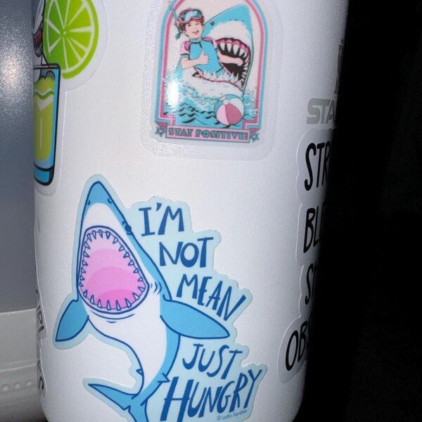 Shark Vinyl Sticker, Great White Shark Sticker, Vinyl Decal, Hungry ...