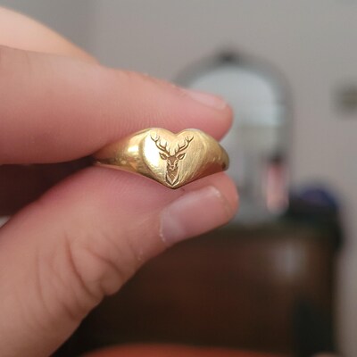 Sun Mountain Forest Ring, Mountain Tree Signet Ring, Sunset Hills and ...