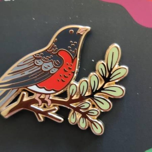 Robin Enamel Pin - Lapel Pin - Badge - Etsy
