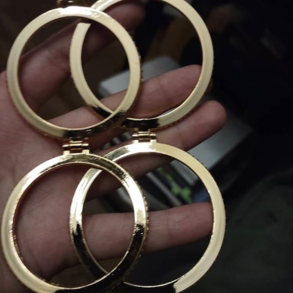 Circular Hinge for Round Boxes 2-1/4" Diameter: Gold Finish Cast Metal ...