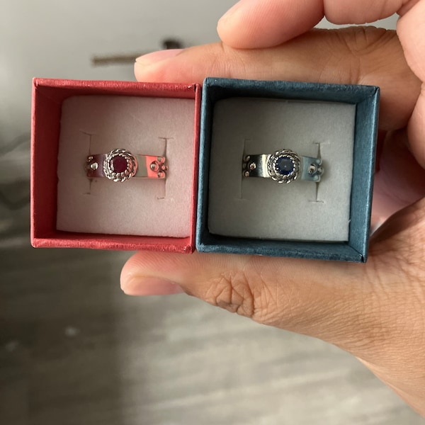 Howl and Sophie Ring Set in Sterling Silver With Genuine Faceted ...