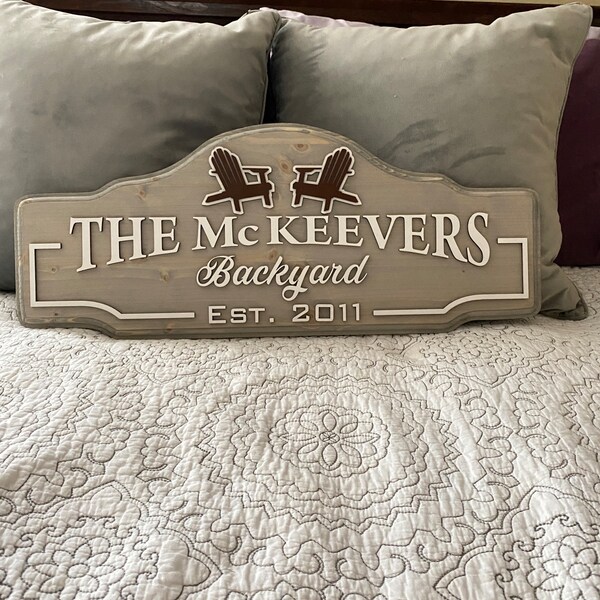 Personalized Backyard Sign, Custom Wood Sign, Backyard Decor Wood ...