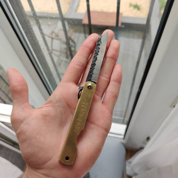 Higonokami Bonsai Irogane Damascus Pocket Knife, Japan - Etsy