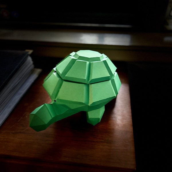 Papercraft 3d Turtle, Papercraft PDF Template for Turtle Box ...