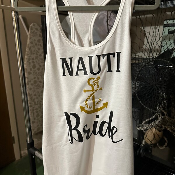 Lets Get Nauti Navy Blue Tank Tops Nautical Bachelorette Party Shirts ...