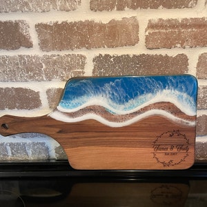 Resin Epoxy Walnut Side Desk, Solid Wood Desk Top, Epoxy Vanity Table ...