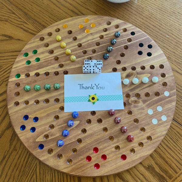 4/6 Player Double-sided Large Round Wahoo Game Board - Handmade & Hand ...