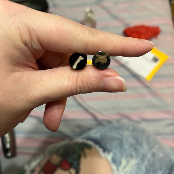 Goth Plugs and Bones, Ear Plugs, Resin Plugs, Bones Earrings, Ear ...