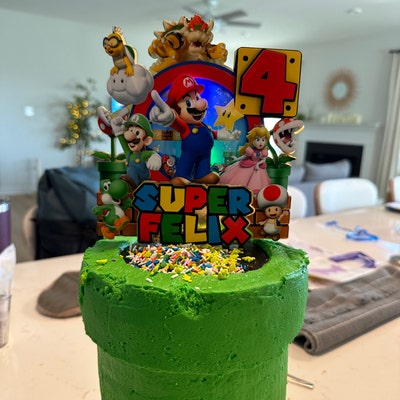 Super Mario Cake Topper, Mario Cake Topper Shaker With LED Lights ...