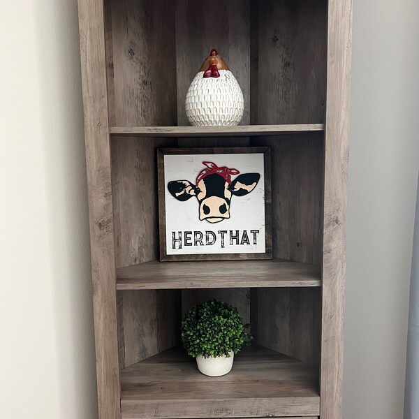 Farmhouse Sign, Herd That Cow, Funny Farm Sign, Cow Sign, Laser Cut ...