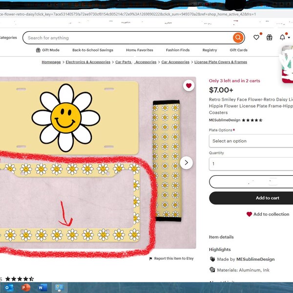 Retro Smiley Face Flower-retro Daisy License Plate-hippie Flower ...