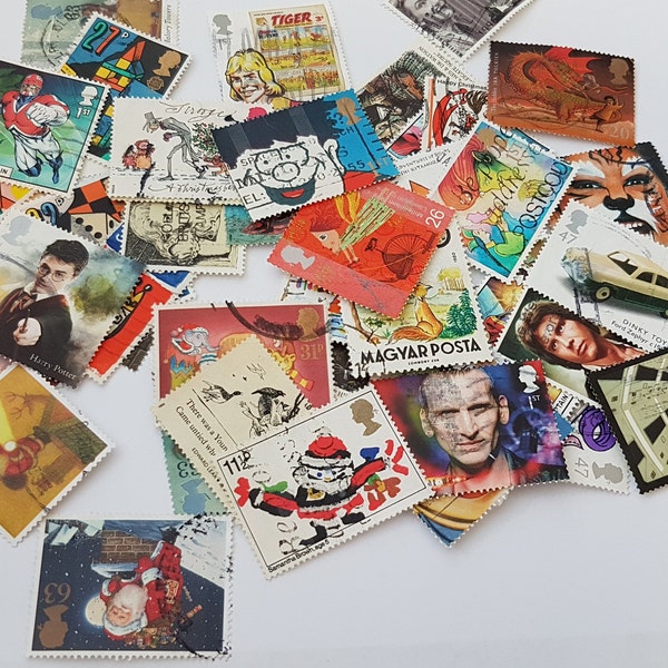 50 Shapes Vintage Postage Stamps All Different off Paper for Collecting ...