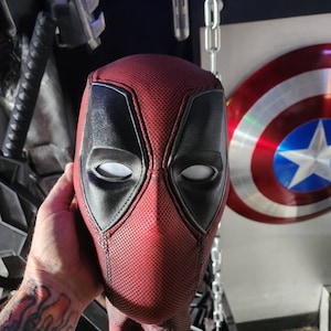 X-force Grey Deadpool Costume Cosplay Mask With Magnetic Eyes - Etsy