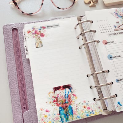 Floral Roses Printable Dashboard, Neutral Floral Printable Dashboard ...