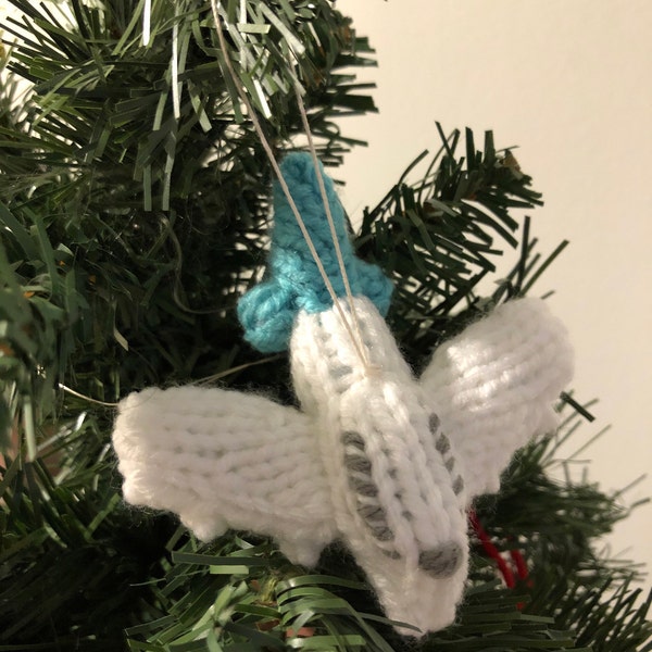 Miniature Jumbo Jet Aircraft Knitted Soft Toy - Airplane Ornament ...