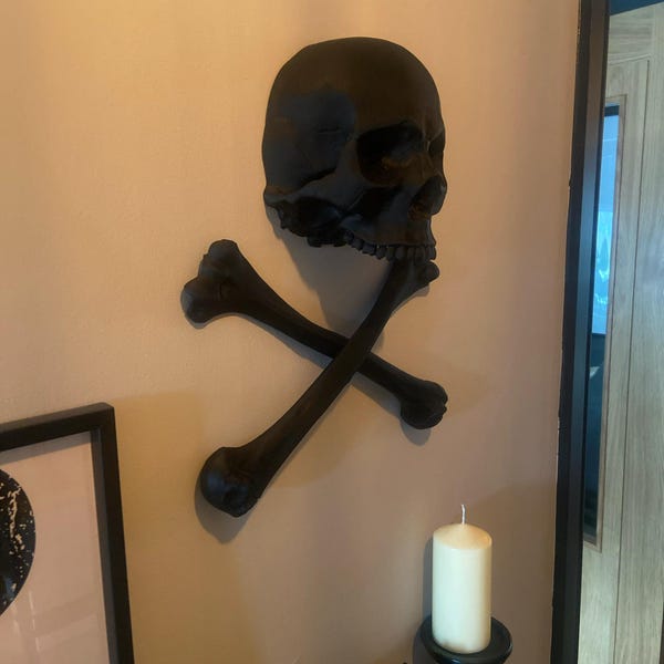 Skull Wall Decor, Painted Pink 3D Printed, Full Size Set of 3 Human ...