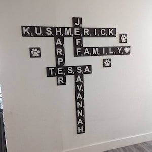 Paw Prints Scrabble Tiles Wall Art Wooden - Etsy