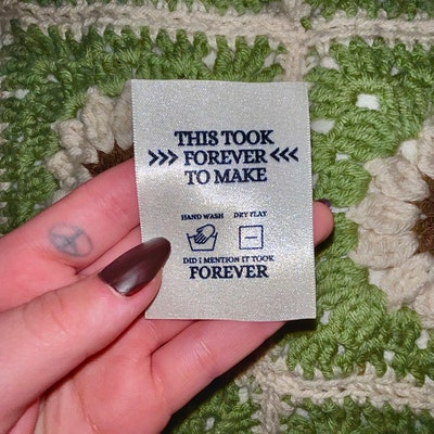 Labels for Crocheted Items and Gifts Organic Cotton Tags, Personalized ...
