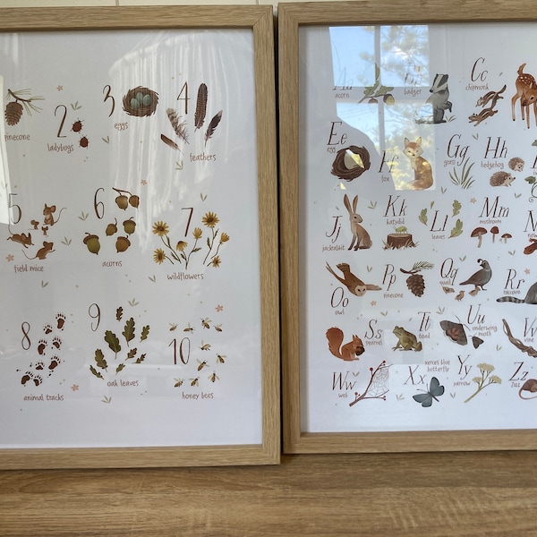Woodland Alphabet Poster, Woodland Alphabet Print, Woodland Nursery ...