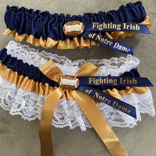 Fighting Irish Sports Garter Set. Wedding Football Garter Set. Sports ...